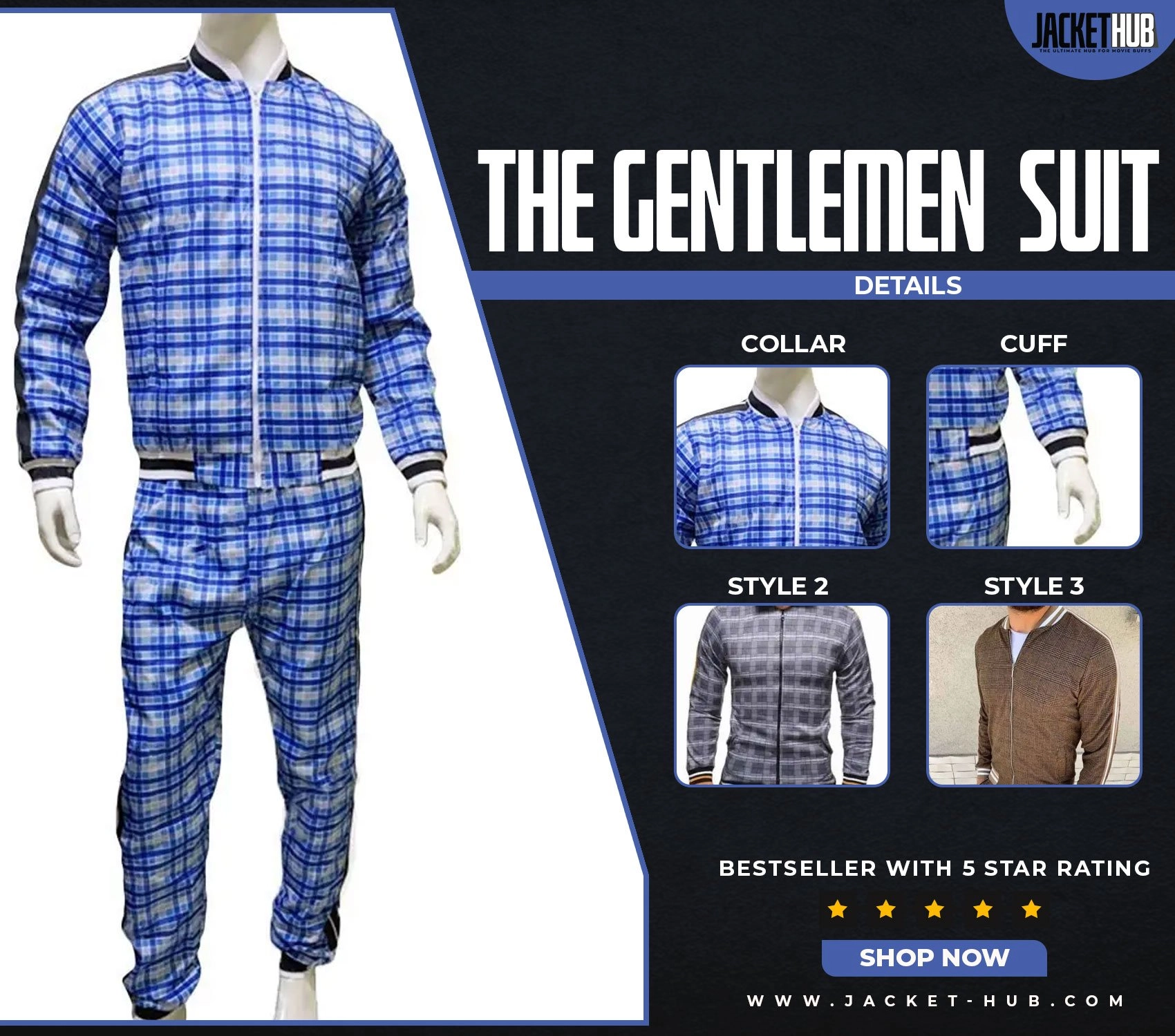 The Gentlemen Tracksuit - Colin Farrell Blue Checkered Suit