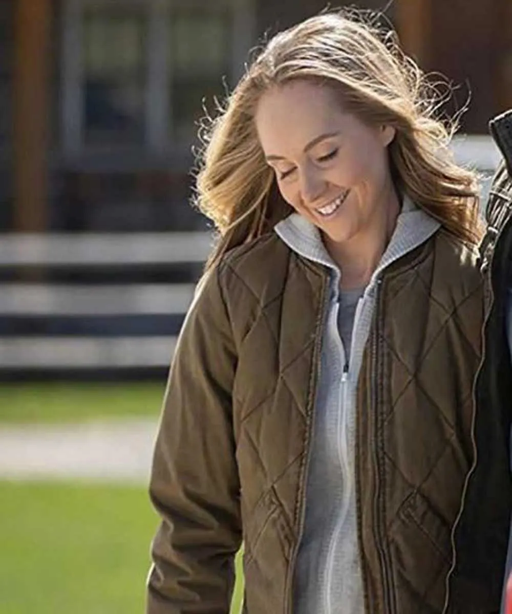 Heartland Amy Fleming Brown Quilted Jacket | Get 55% Off + Free Shipping
