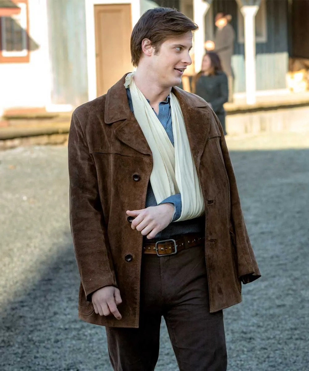 Aren Buchholz Suede Leather Jacket | When Calls the Heart Jesse Flynn ...