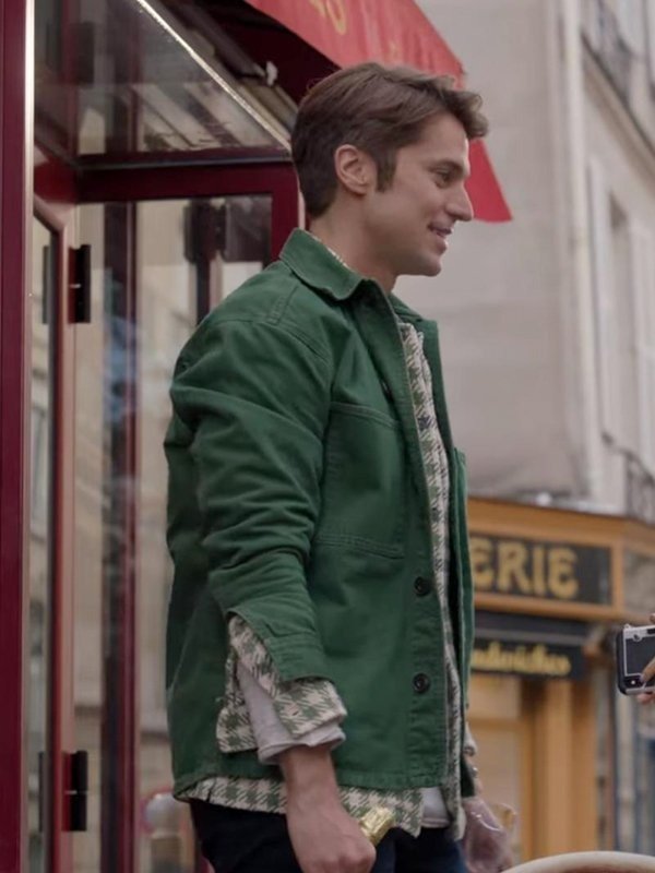 Emily In Paris Gabriel Green Jacket | Lucas Bravo Cotton Jacket