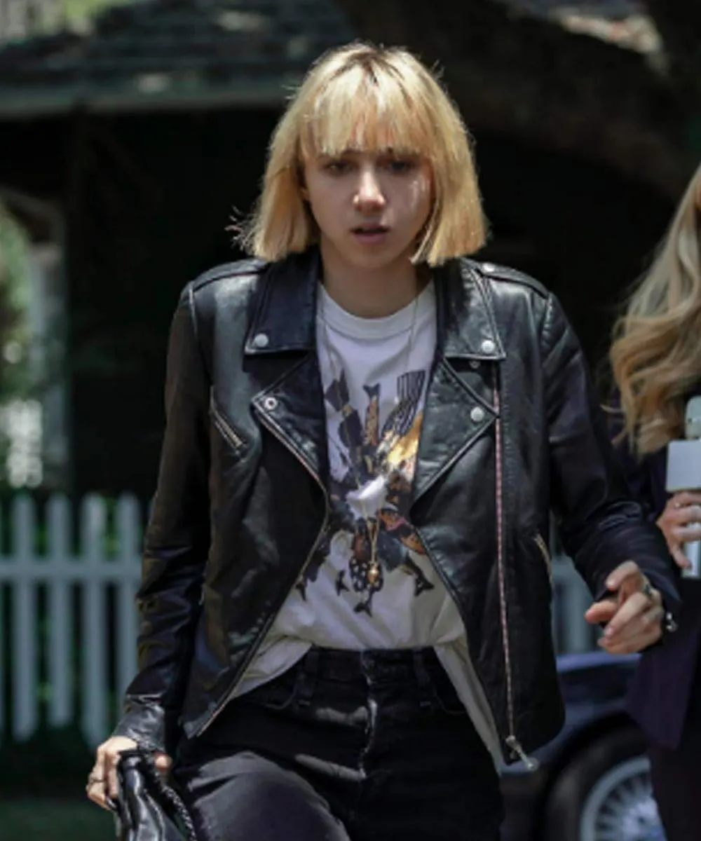 Pia Brewer Clickbait 2021 Jacket | Clickbait Zoe Kazan Leather Jacket