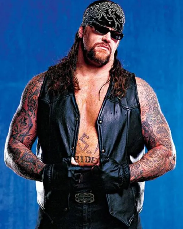 Undertaker Leather Vest | WWE Undertaker Black Vest - Jacket Hub