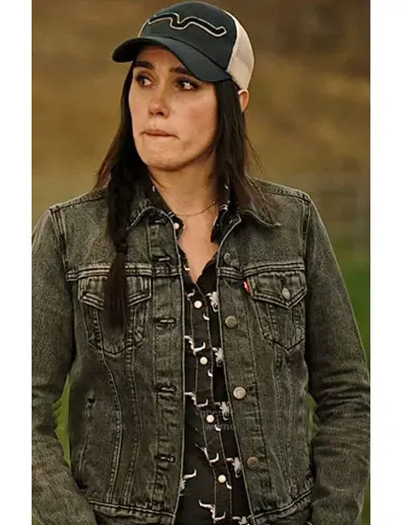 Mia Black Denim Jacket | Yellowstone S04 Eden Brolin Denim Jacket