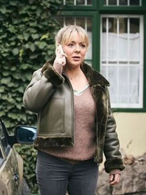 The Teacher Jenna Garvey Shearling Jacket- Jacket Hub