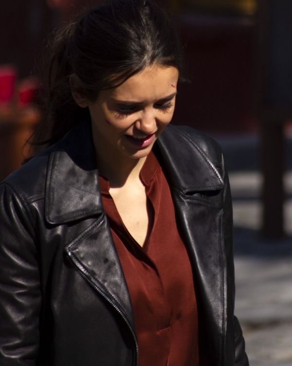 Nina Dobrev Black The Bricklayer Kate Leather Jacket - Jacket Hub