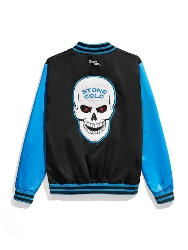 Stone Cold Satin Varsity Jacket - Jacket Hub