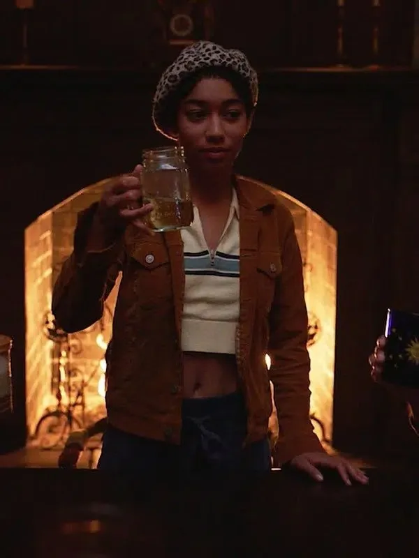 The Midnight Club Annarah Cymone Brown Denim Jacket