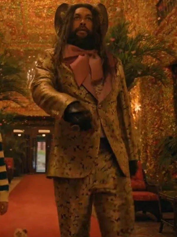 Slumberland 2022 Jason Momoa Golden Suit - Jacket Hub