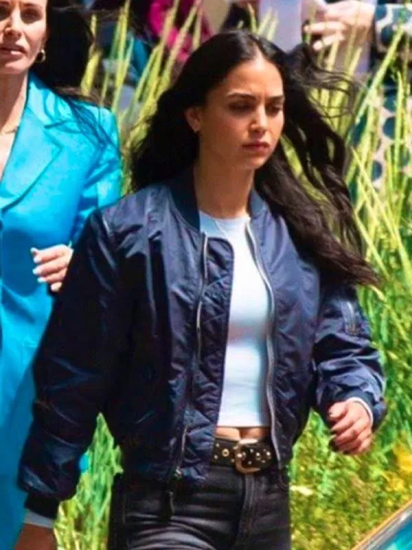 Scream 6 Melissa Barrera Blue Bomber Jacket | Free Shipping