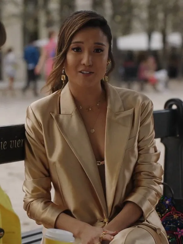 Emily In Paris Season 3 Ashley Park Golden Suit - Jacket Hub
