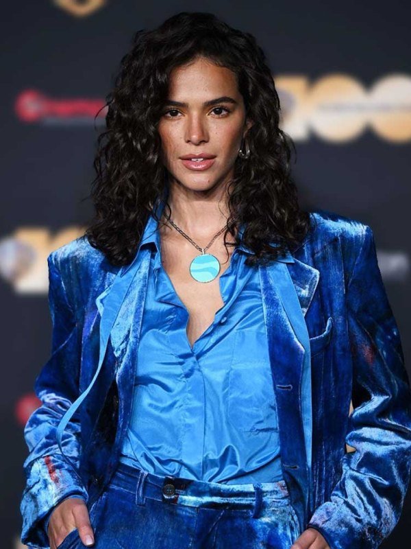 Blue Beetle 2023 Bruna Marquezine Blue Velvet Blazer