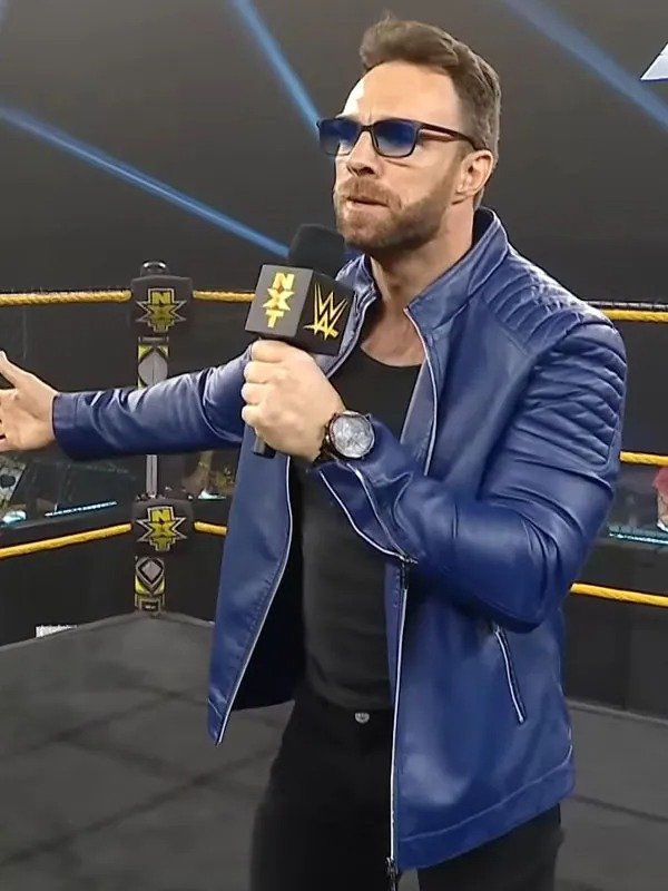 LA Knight Blue Leather Jacket - Jacket Hub