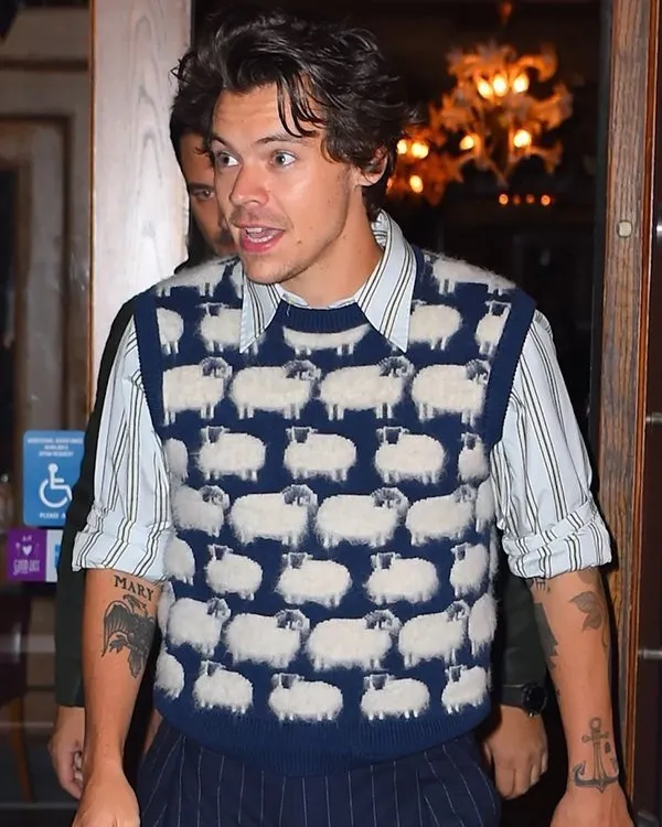 Harry Styles Sheep Sweater Vest | Jacket Hub