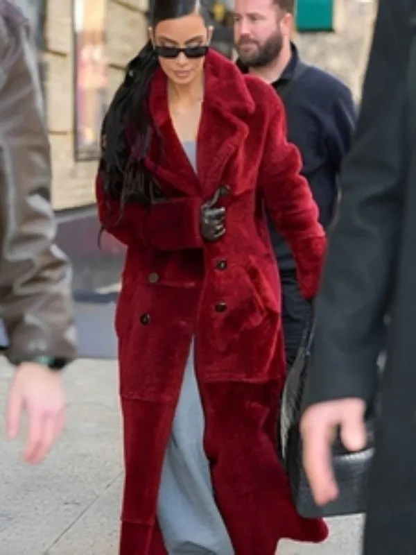 American Horror Story Kim Kardashian Red Fur Coat