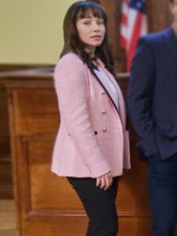 True Justice Family Ties 2024 Marisa McIntyre Pink Tweed Blazer