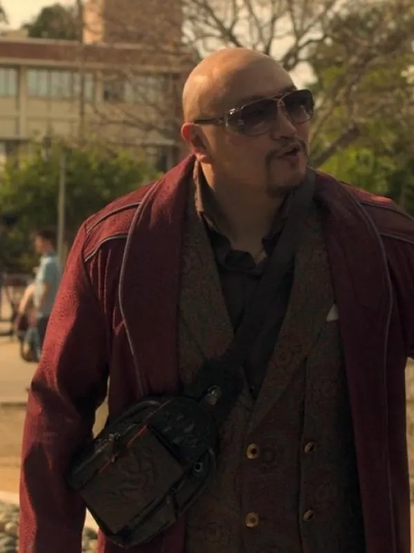 The Brothers Sun 2024 Jon Xue Zhang Maroon Leather Coat