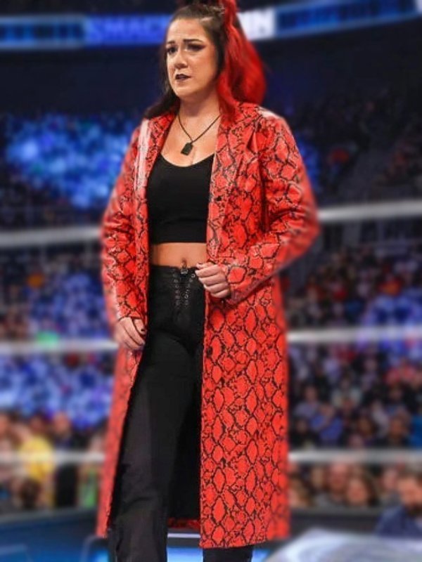WWE Smackdown Bayley Red Leather Coat - Jacket Hub