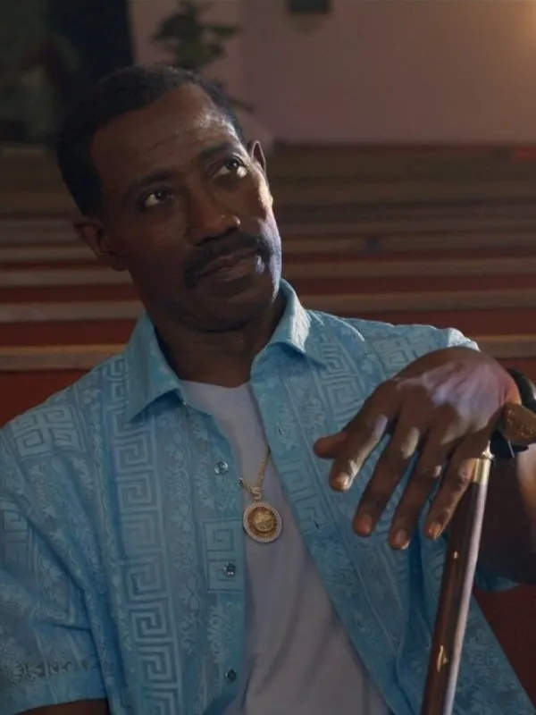 Back on the Strip Wesley Snipes Luther Blue Shirt - Jacket Hub