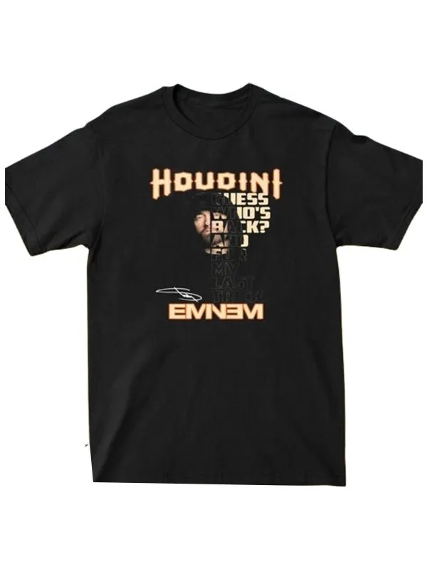 Eminem Houdini Signature Black T-Shirt - Jacket Hub