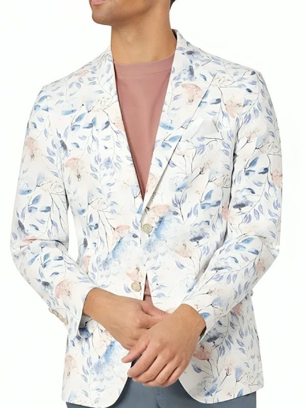 Top Chef S21 Edward Lee White Floral Blazer - Jacket Hub
