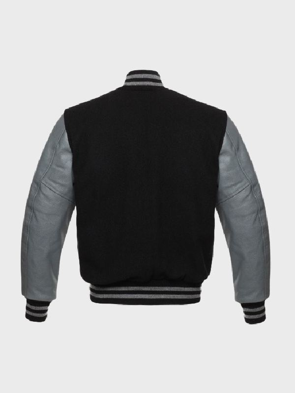 Men's Varsity Jacket With Leather Sleeves - Jacket Hub