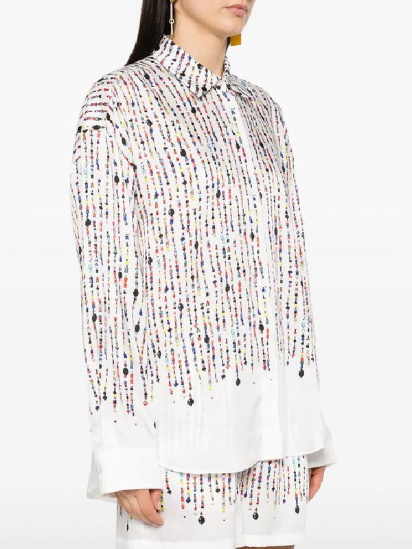 The Boyfriend 2024 Chiaki Horan Bead Print White Shirt