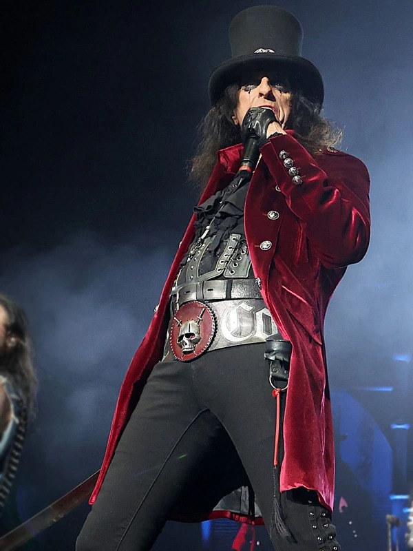 Alice Cooper Red Velvet Coat - Jacket Hub