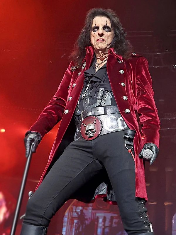 Alice Cooper Red Velvet Coat - Jacket Hub