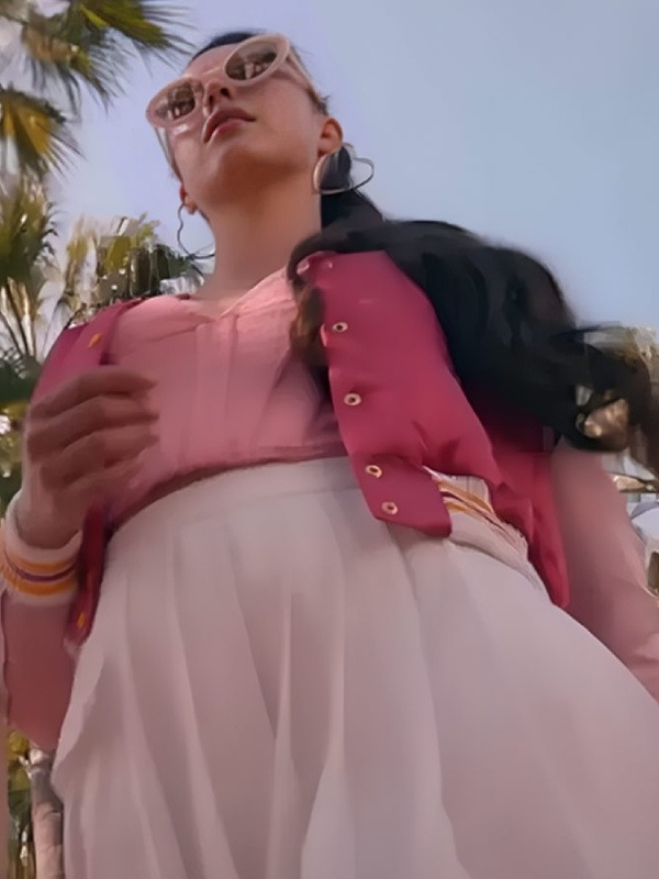 The Substance Margaret Qualley Pink Jacket - Jacket Hub