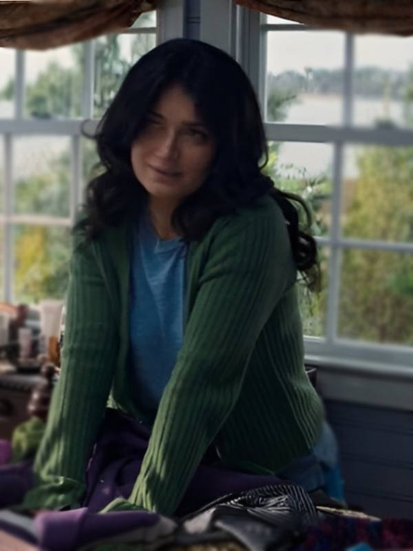 The Perfect Couple Eve Hewson Green Cardigan - Jacket Hub