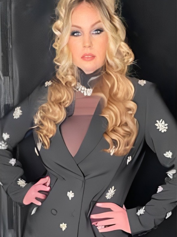 AEW Rampage 2024 Shayna Edwards Black Embellished Suit