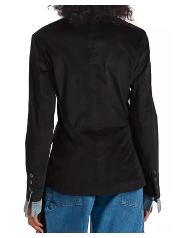 Shrinking S02 Christa Miller Denim Trim Blazer - Jacket Hub