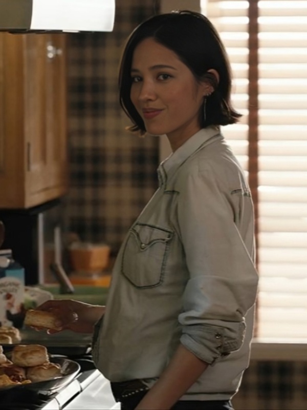 Yellowstone Monica Dutton White Denim Shirt - Jacket Hub