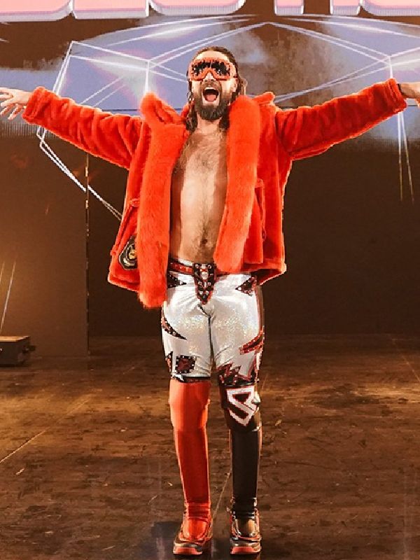 WWE Raw Seth Rollins Red Fur Jacket - Jacket Hub