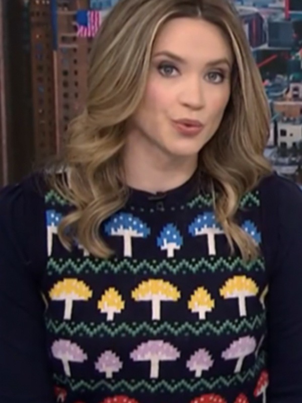 NBC News Daily 2025 Ellison Barber Mushroom Print Sweater Vest