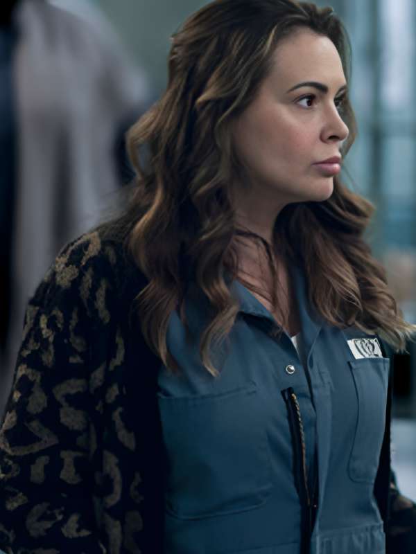 Elsbeth S02 Alyssa Milano Leopard Print Cardigan