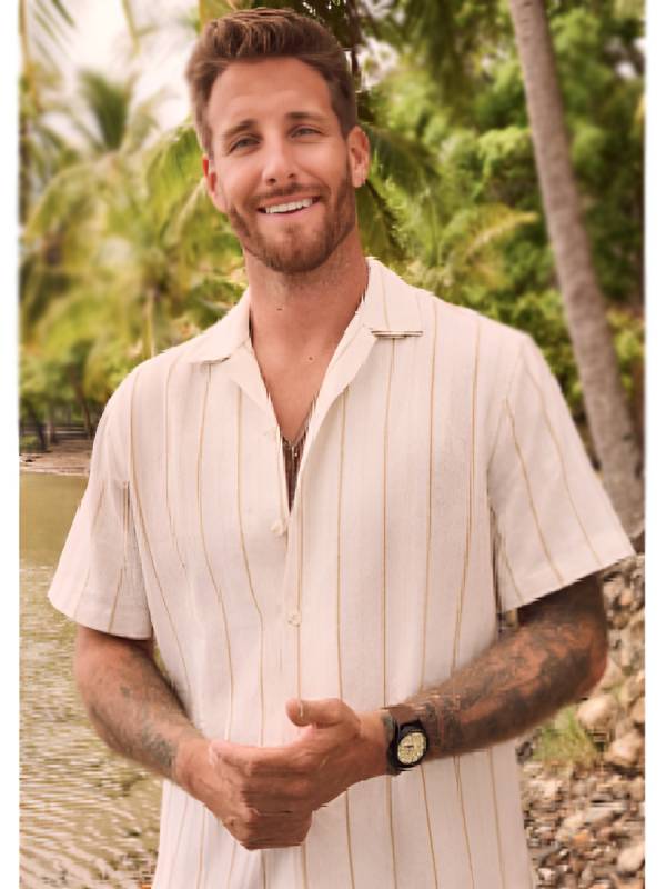 Bachelor in Paradise S10 Sam McKinney White Striped Shirt