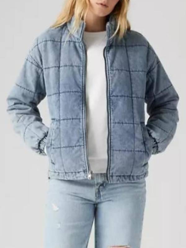Resident Alien S04 Gracelyn Awad Rinke Ice Blue Quilted Jacket