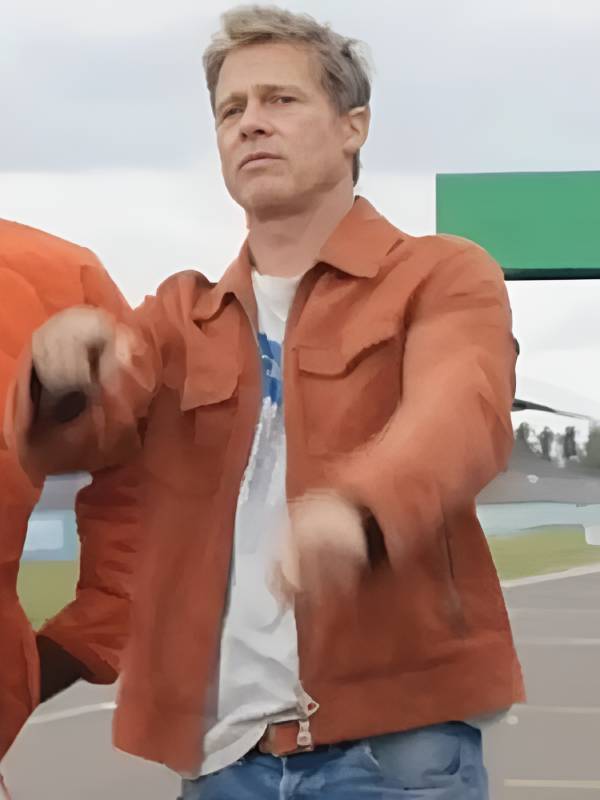 F1 The Movie Brad Pitt Brown Suede Jacket - Jacket Hub