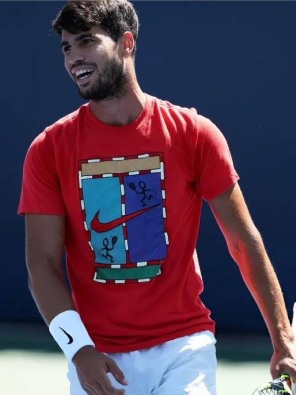 Carlos Alcaraz 2025 US Open Red T-Shirt - Jacket Hub