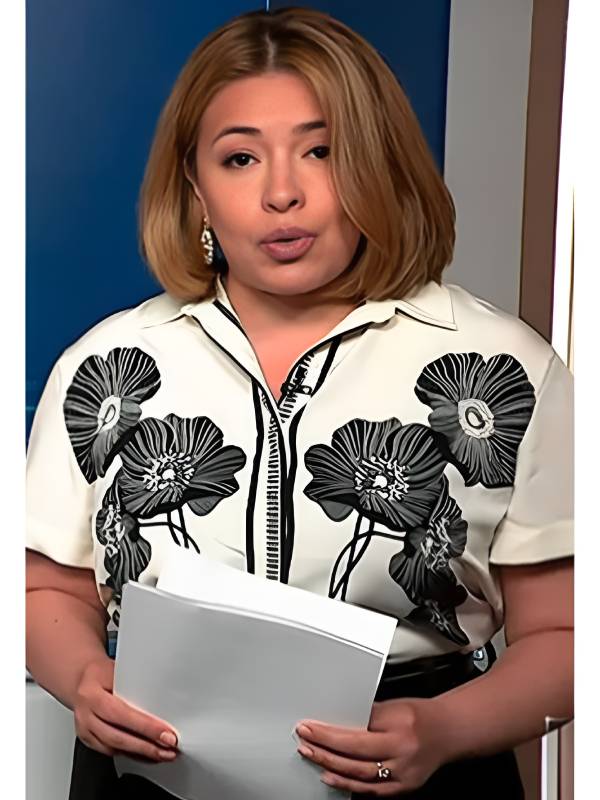 NBC News Daily 2025 Gilma Avalos Floral Print Shirt