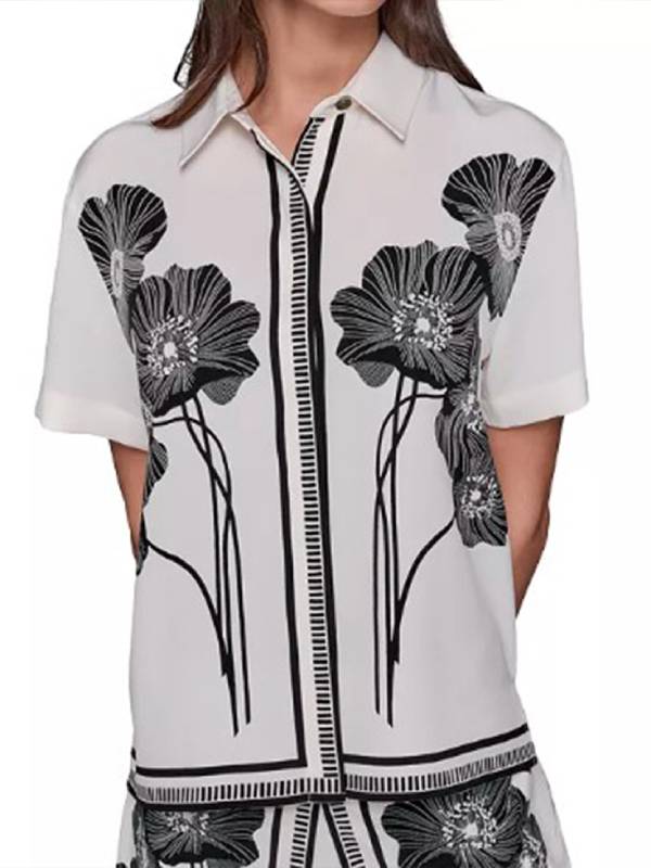 NBC News Daily 2025 Gilma Avalos Floral Print Shirt