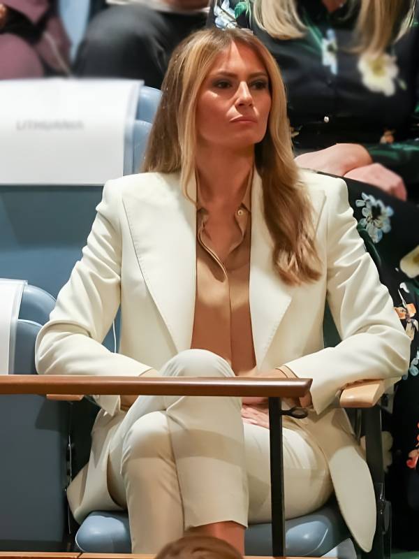 Melania Trump UN General Assembly White Blazer - Jacket Hub