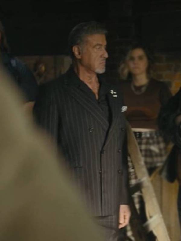 Tulsa King Sylvester Stallone Black Suit | Free Shipping