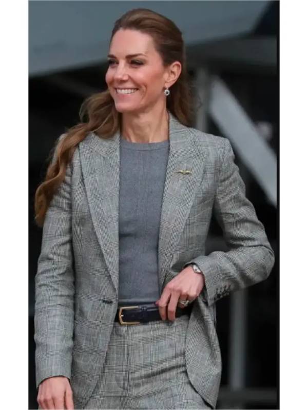 Kate Middleton Royal Air Force Coningsby Grey Blazer