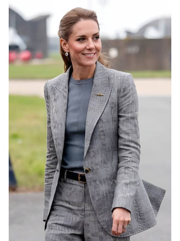 Kate Middleton Royal Air Force Coningsby Grey Blazer