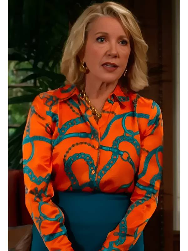 The Young And The Restless 2025 Nikki Reed Newman Chain Print Blouse