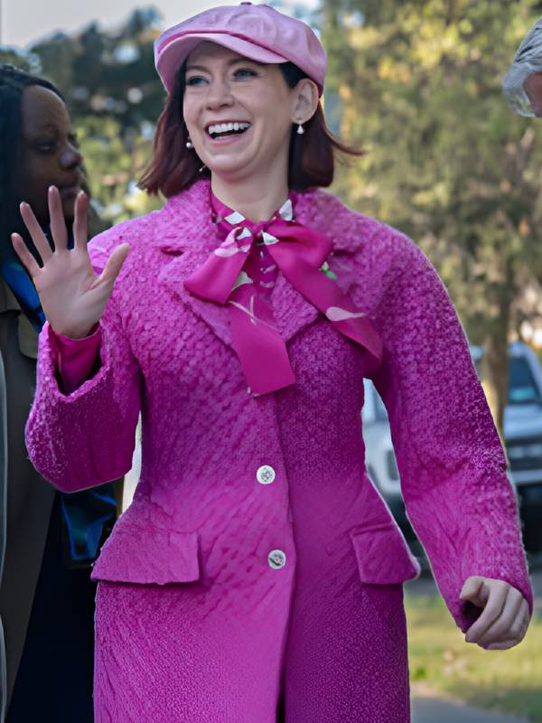 Elsbeth S3 Carrie Preston Pink Tweed Coat