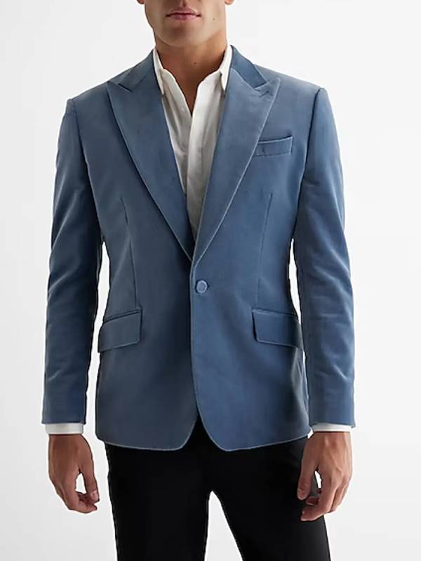 Finding Mr Christmas S2 Jonathan Bennett Blue Velvet Blazer