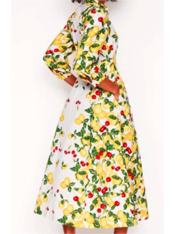 GBBO Season 16 Alison Hammond Lemons And Cherries Print Shirt Dress